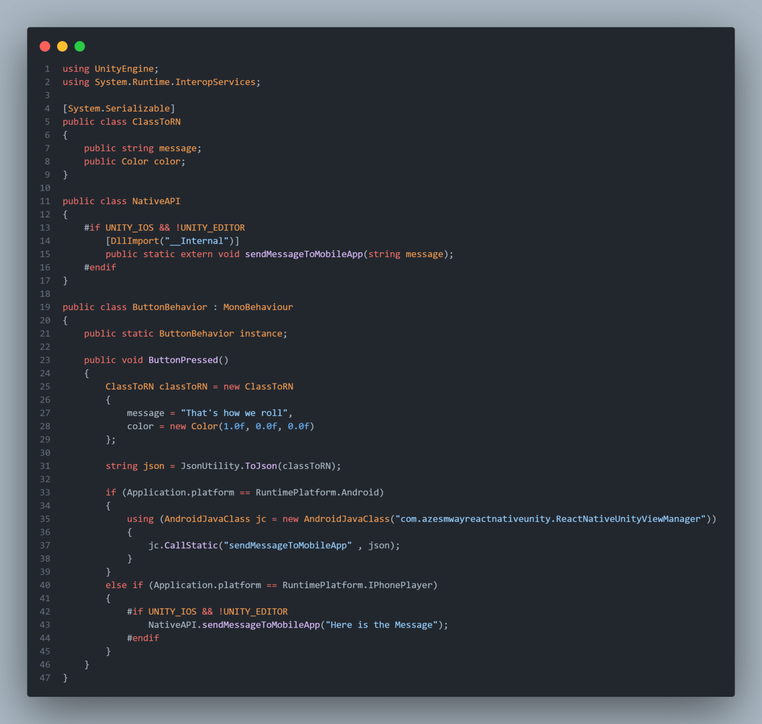 Load Blog Unity Integration On React Native Android Apps